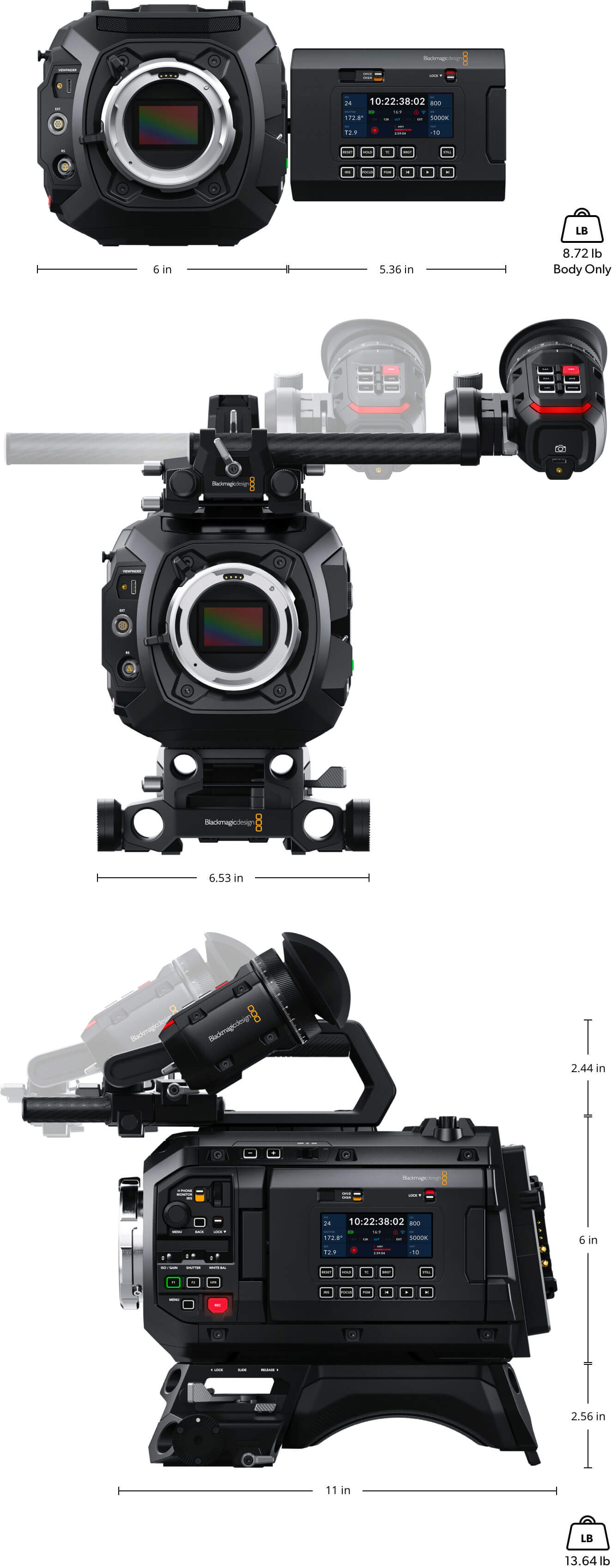 Blackmagic URSA Cine 12K LF + EVF - BMD-CINEURSAA12KLF/EVF - Camera